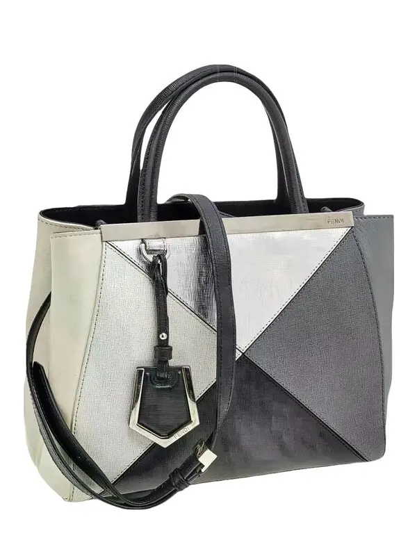 Fendi 2jours Geometric-panel Tote Bag - Grey