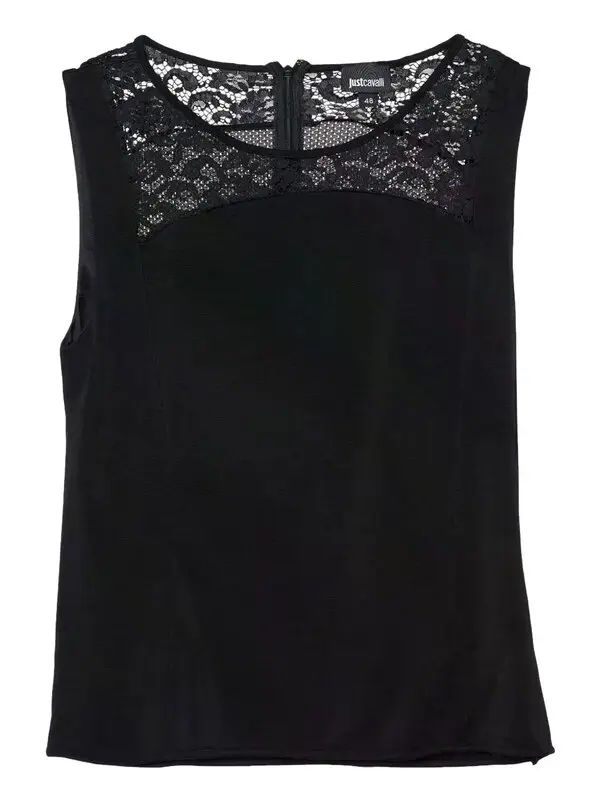 Just Cavalli Lace-panel Sleeveless Top - Black