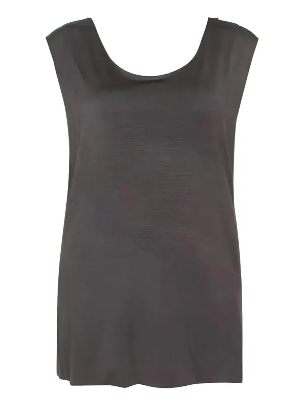 ARMANI Sleeveless Scoop-neck Top - Grey