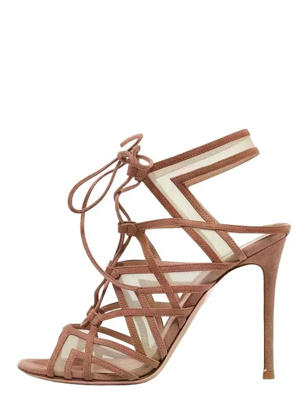GIANVITO ROSSI 105mm Strappy Sandals - Brown