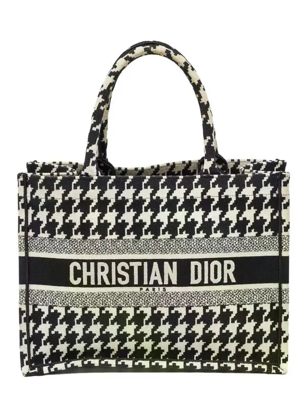 Dior Houndstooth Tote Bag - Black