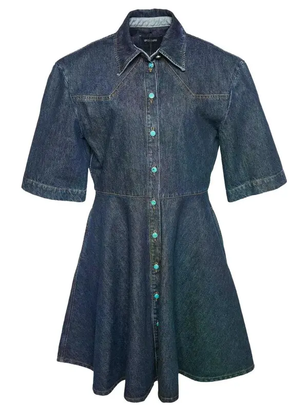 Sportmax Denim Button-down Dress - Blue