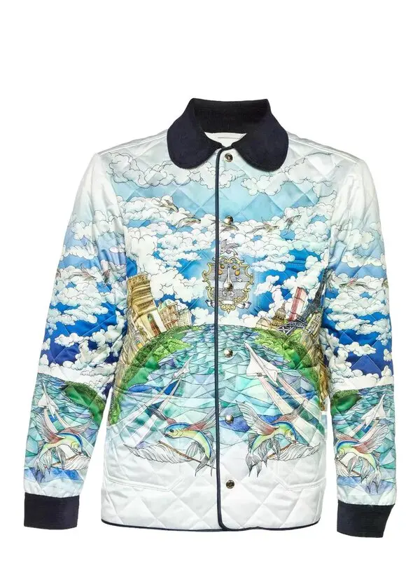 Casablanca Nautical City Quilted Jacket - White
