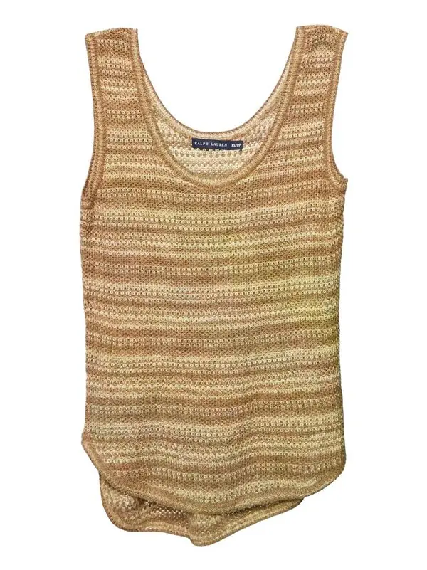 Polo Ralph Lauren Striped Crochet Tank Top - Brown