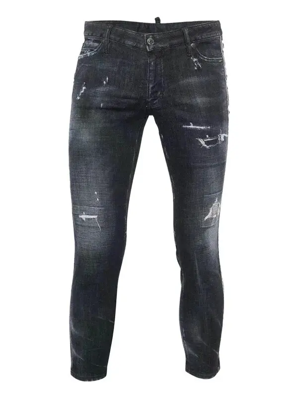 Dsquared2 Distressed Side-stripe Jeans - Black