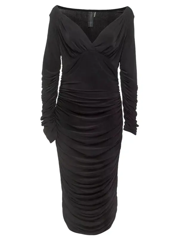 Norma Kamali Draped Midi Dress - Black