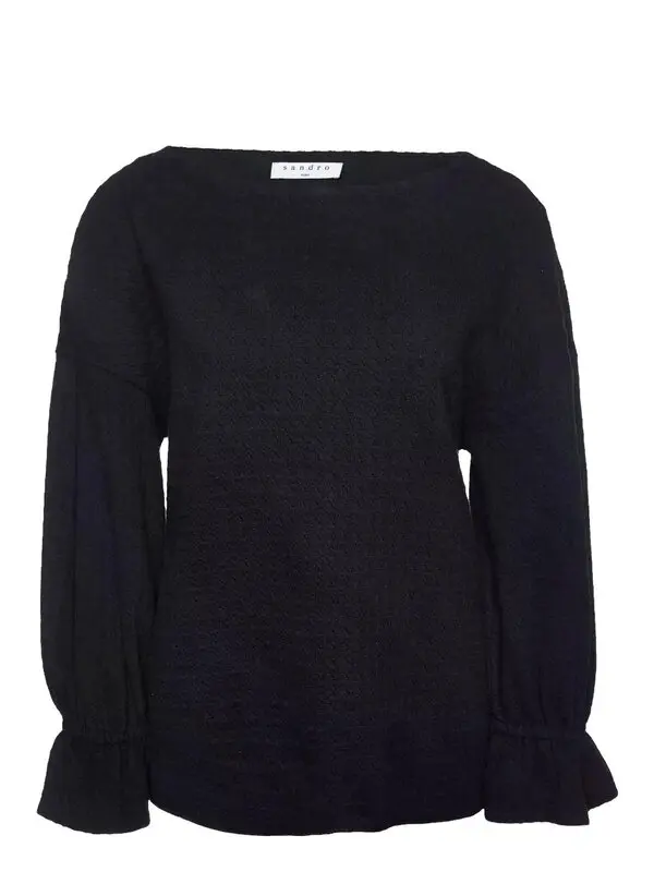 Sandro Textured Blouse - Black