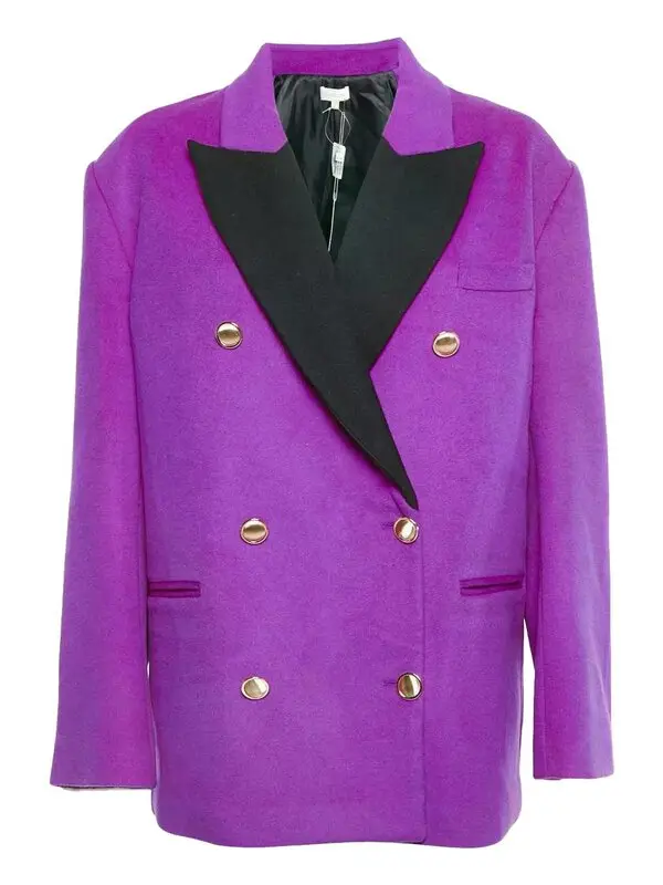 Ronny Kobo Keira Double-breasted Wool Jacket - Purple