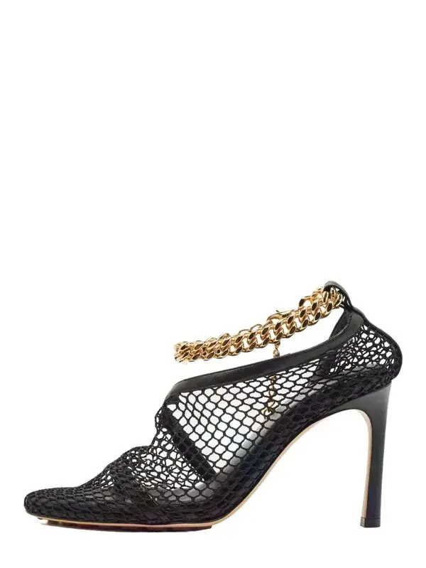 Bottega Veneta 90mm Stretch Leather Heeled Sandals - Black