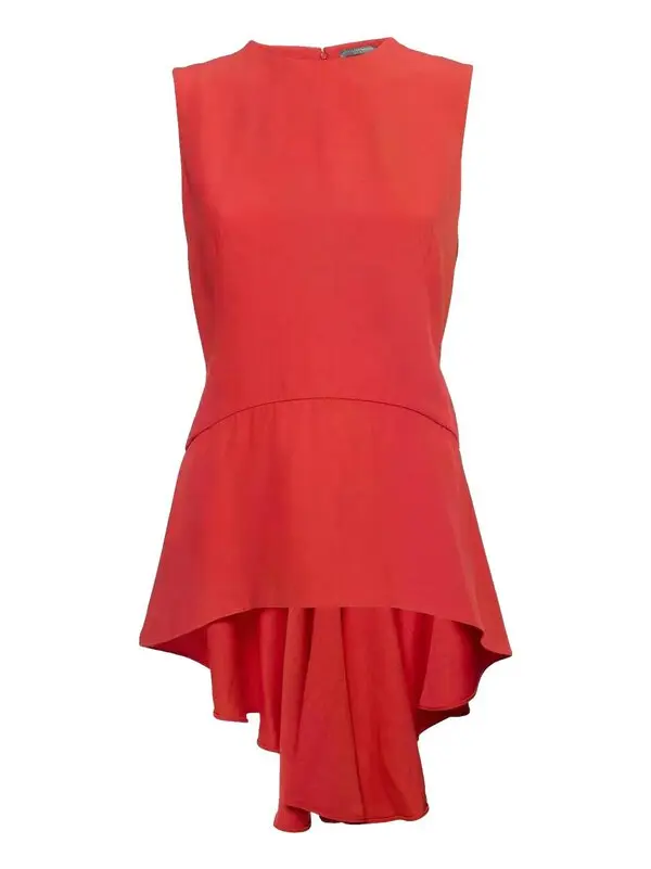 Alexander McQueen Asymmetrical Crepe Sleeveless Top - Red