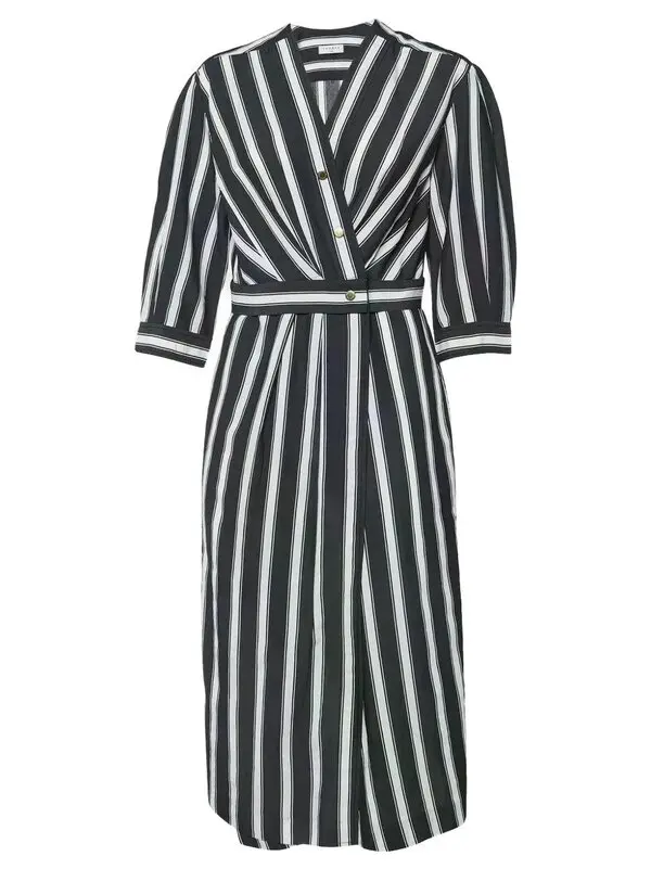 Sandro Puff-sleeve Striped Dress - Black