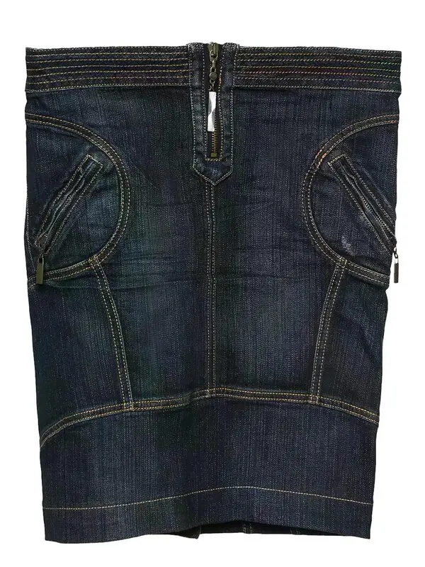 Just Cavalli Zip-detail Denim Skirt - Blue