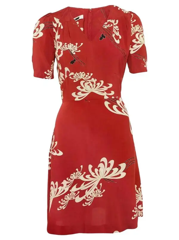Alexander McQueen Floral Print Dress - Red