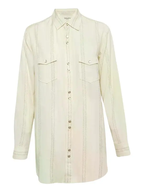 Saint Laurent Striped Button-up Shirt - White