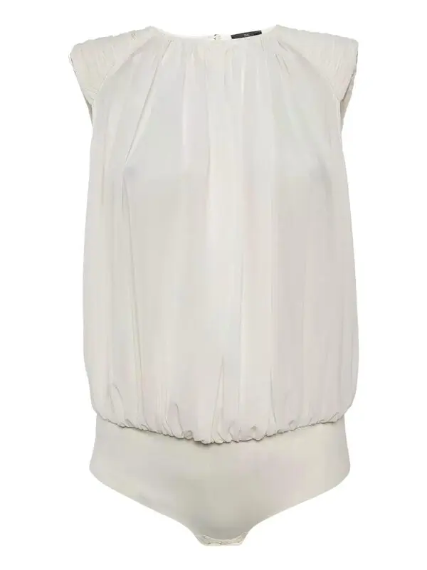 Elisabetta Franchi Pleat-detail Bodysuit - White