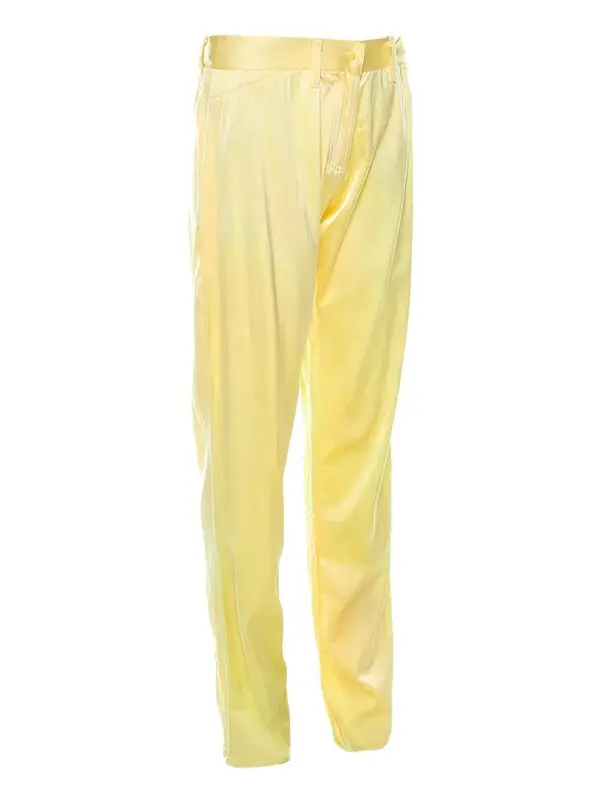 Blumarine Silk Zip Trousers - Yellow