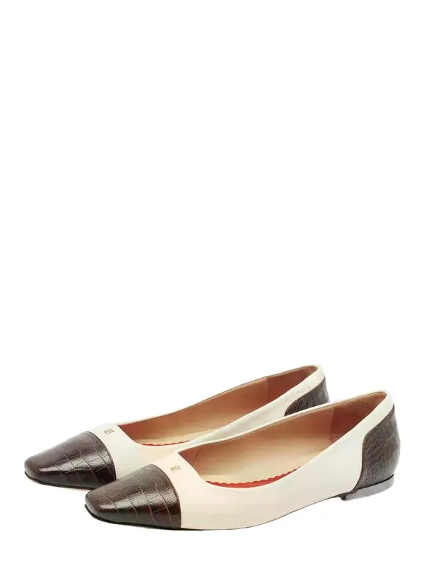 Carolina Herrera Panelled Ballet Flats - White