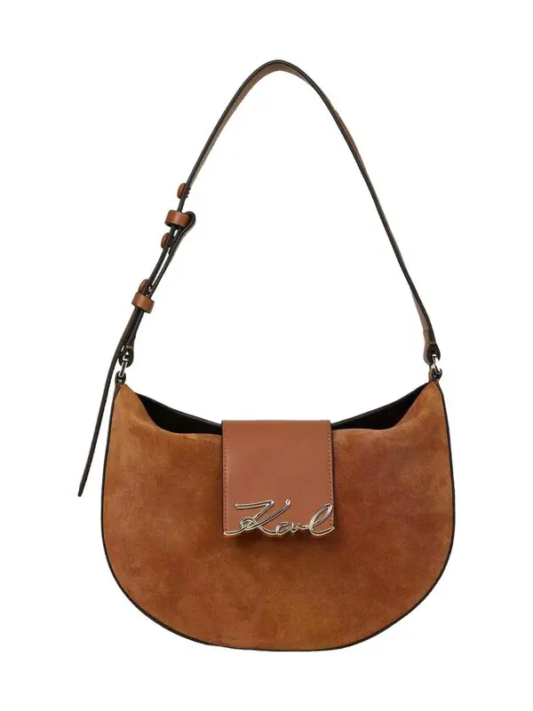Karl Lagerfeld S/signature Shoulder Bag - Brown