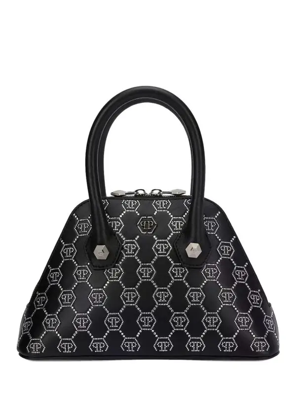Philipp Plein Small Majestic Monogram Handle Bag - Black