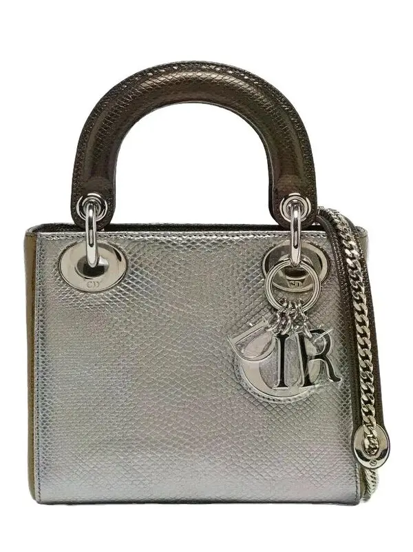 Dior Mini Lady Tote Bag - Silver