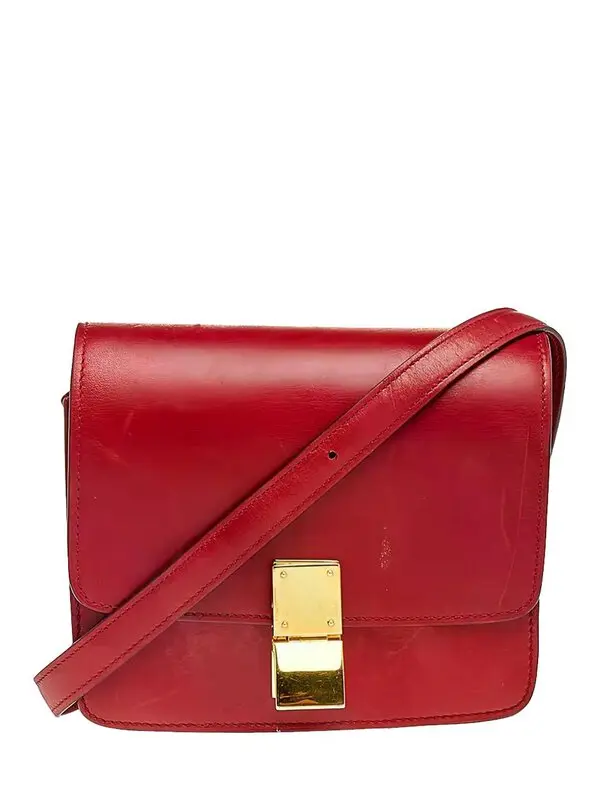 Celine Classic Box Shoulder Bag - Red