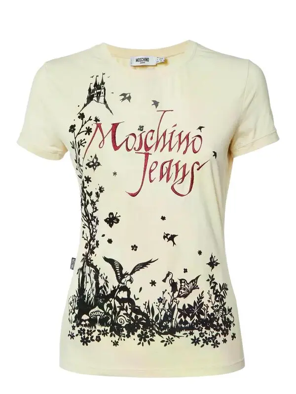 Moschino Embroidered-logo T-shirt - Yellow