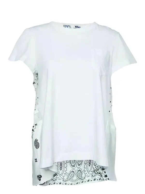 Sacai Mix-print Top - White