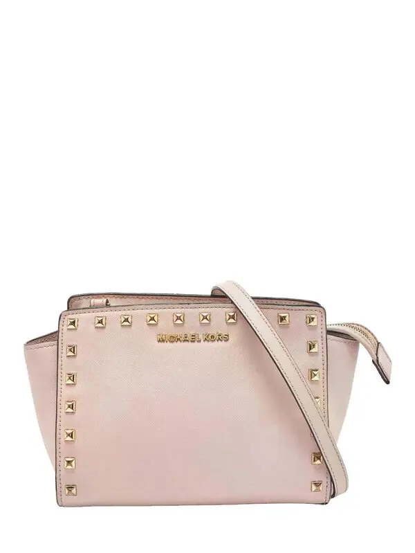 Michael Kors Selma Stud-embellished Cross Body Bag - Pink