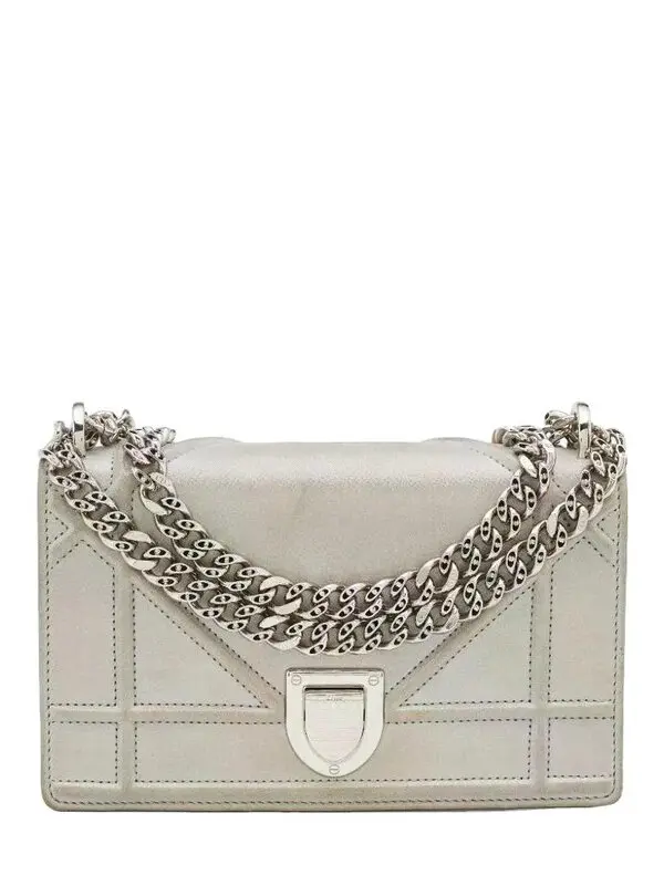 Dior Diorama Leather Crossbody Bag - Grey