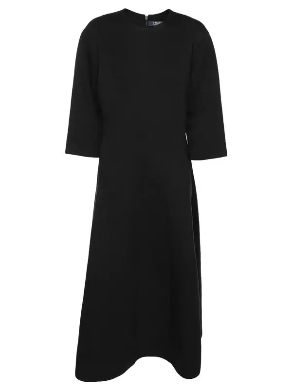 Max Mara Jersey Knit Midi Dress - Black