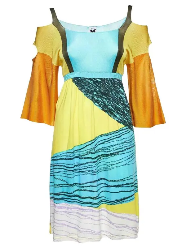 Missoni Colour-block Cut-out Dress - Blue
