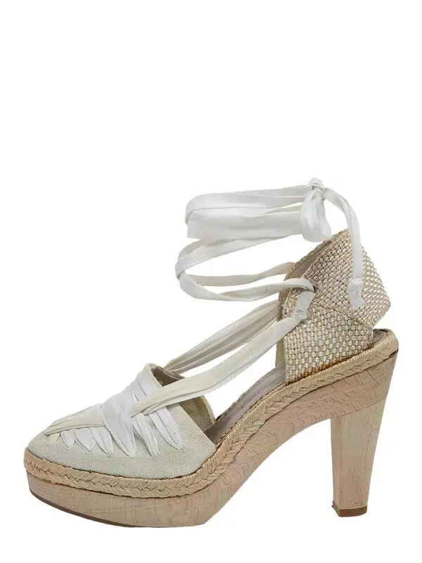 Stella McCartney Platform Pumps With Tie-fastening Ankle Strap - White
