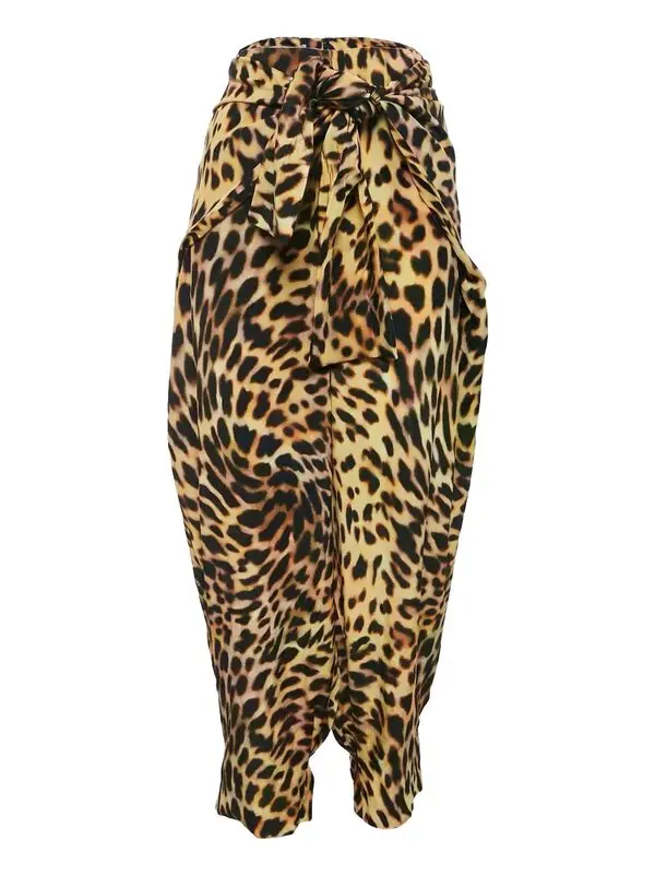 Stella McCartney Leopard-print Silk Trousers - Brown