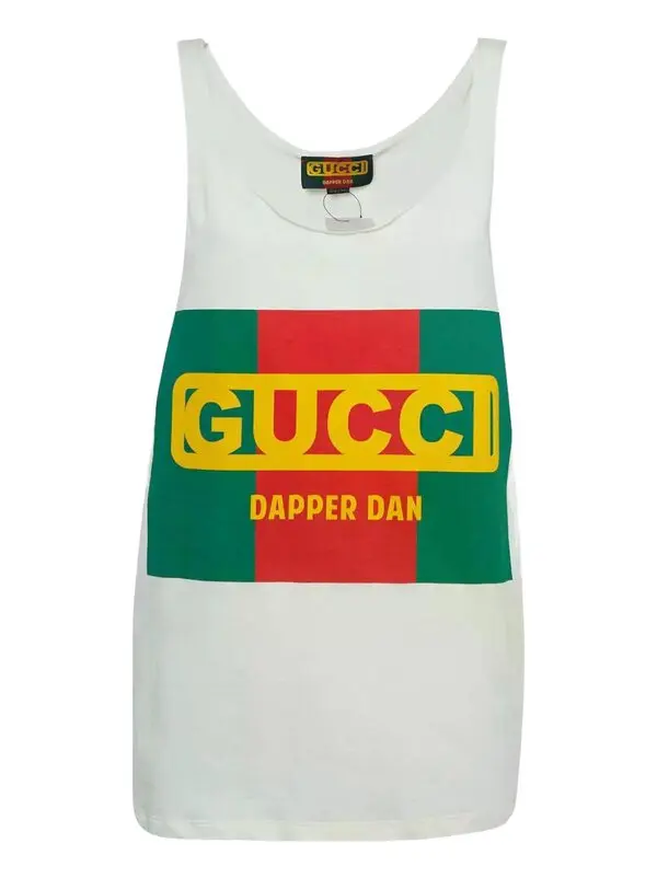 Gucci X Dapper Dan Cotton Tank Top - White