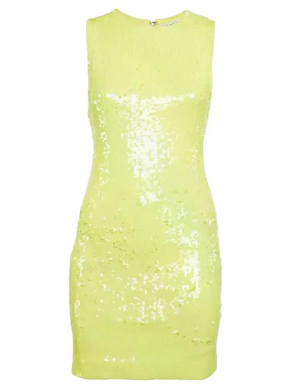 Alice + Olivia Sequin-embellished Dress - Yellow