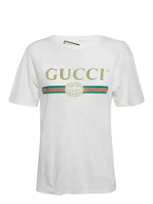 Gucci Logo-print Floral-embroidered T-shirt - White