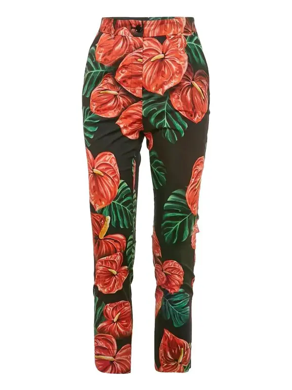 Dolce & Gabbana Floral-print Trousers - Black