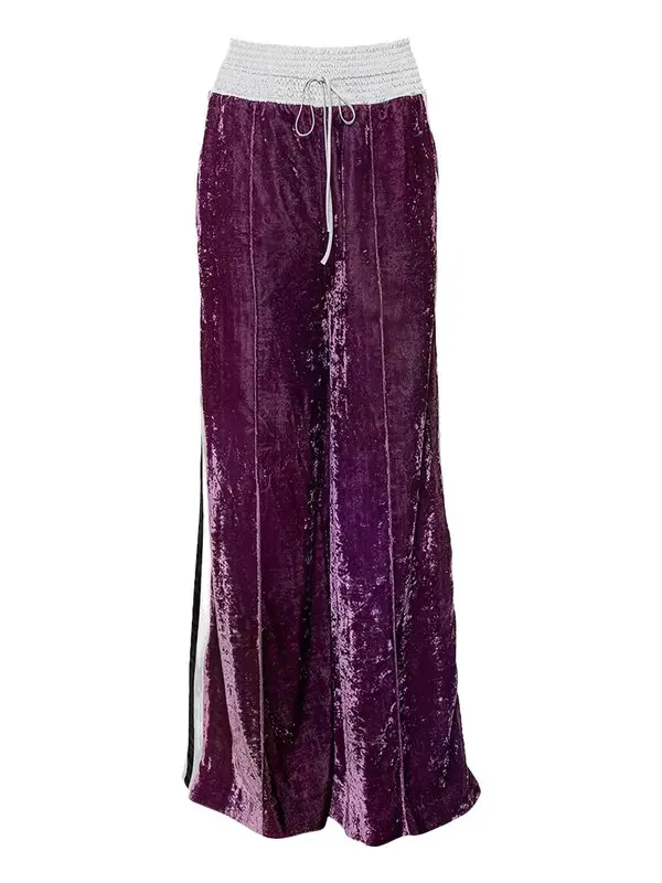 Off-White Velvet Trousers - Purple