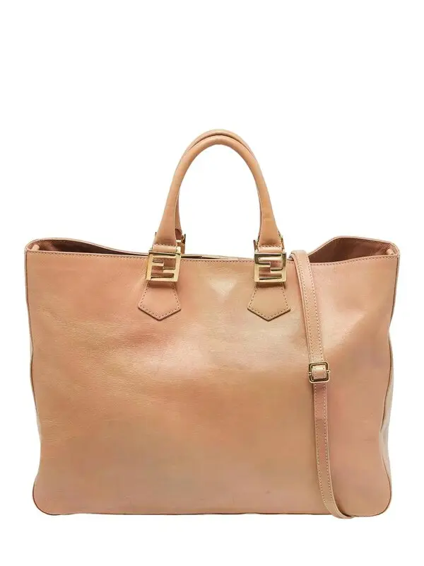 Fendi Leather Tote Bag - Neutrals