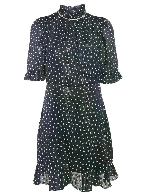 Sandro Polka-dot Ruffle Dress - Blue