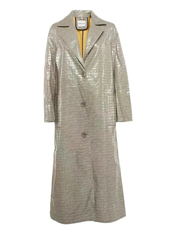 STAND STUDIO Croc-embossed Coat - Neutrals