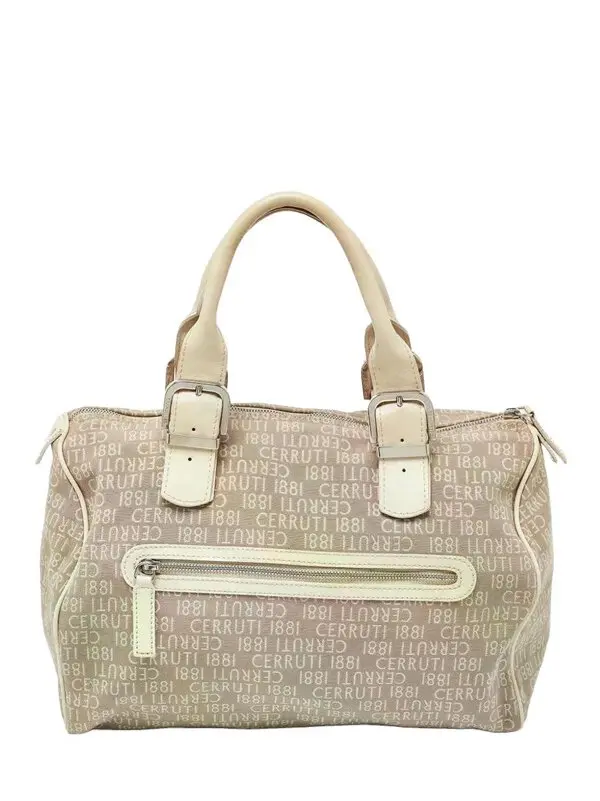 CERRUTI 1881 Patent Leather Top Handle Bag - Neutrals