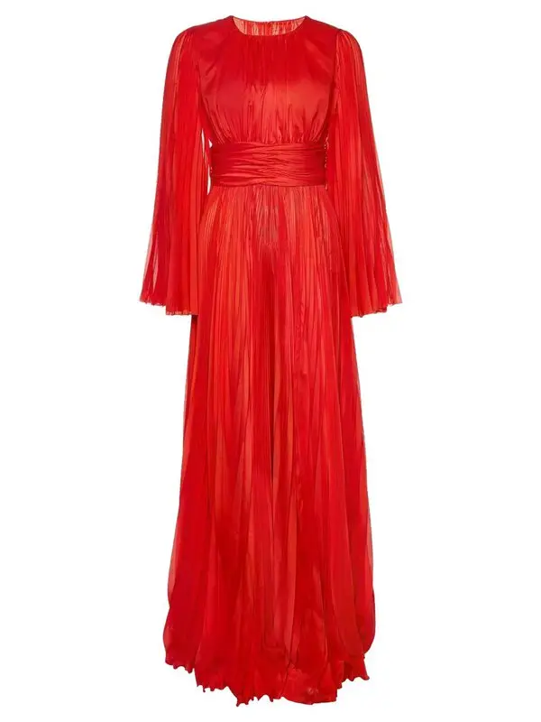 Dolce & Gabbana Chiffon Maxi Dress - Red
