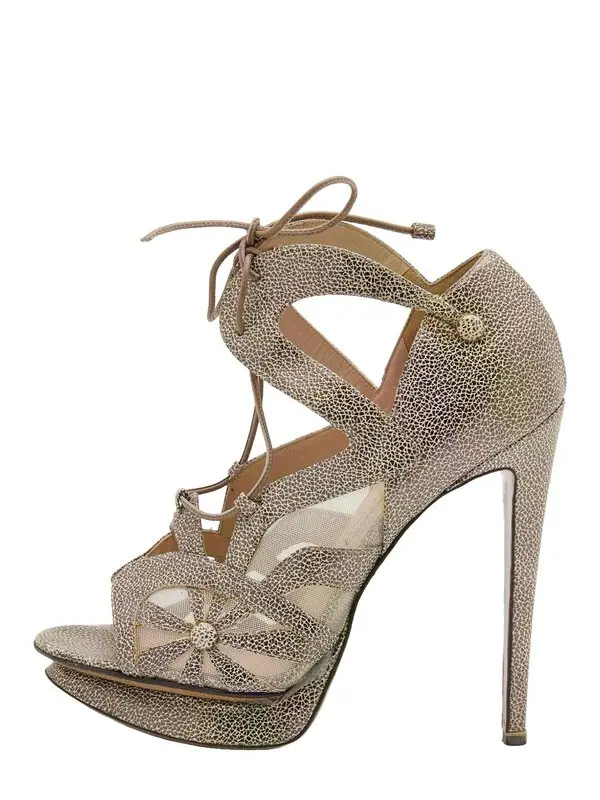 NICHOLAS KIRKWOOD 130mm Embellished Cut-out Sandals - Neutrals