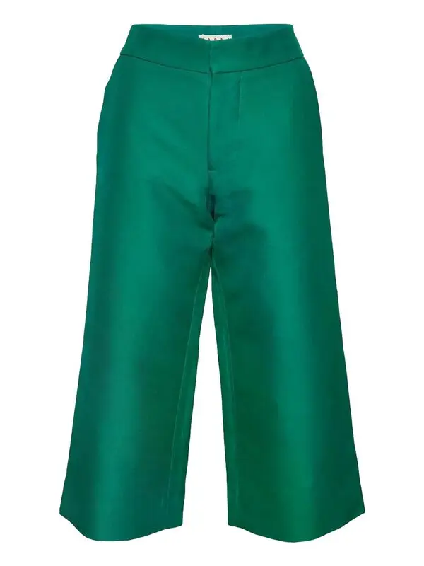 Marni Wide-leg Cropped Trousers - Green