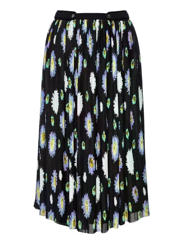 Kenzo Floral-print Midi Skirt - Black