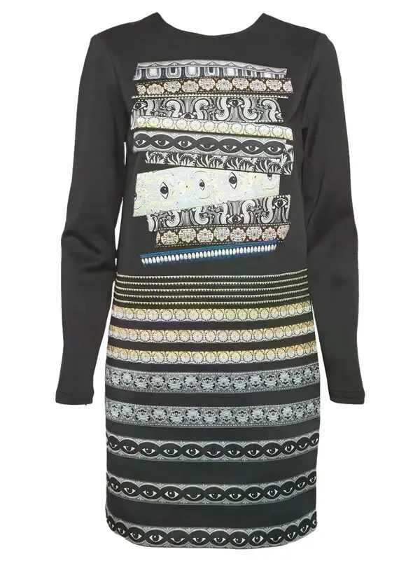 Kenzo Printed Long-sleeve Dress - Black