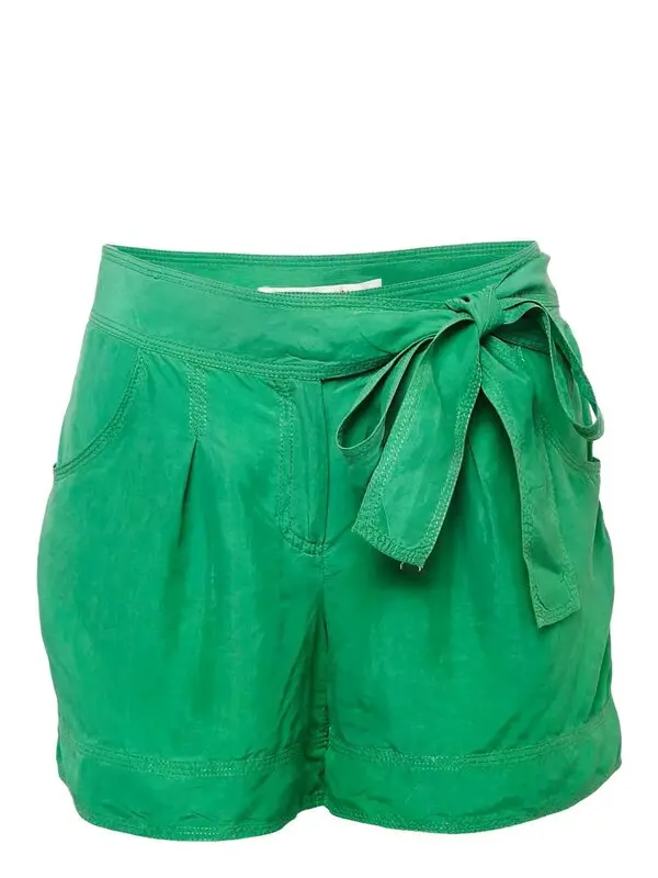 Diane Von Furstenberg Silk Pleated Shorts - Green