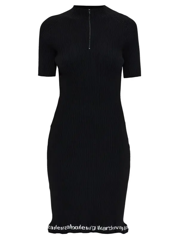 Alexander Wang Midi Dress With Logo - Black