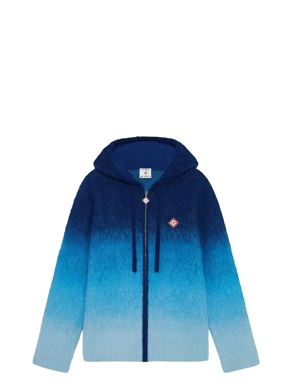 Casablanca Gradient Mohair Hooded Sweatshirt - Blue